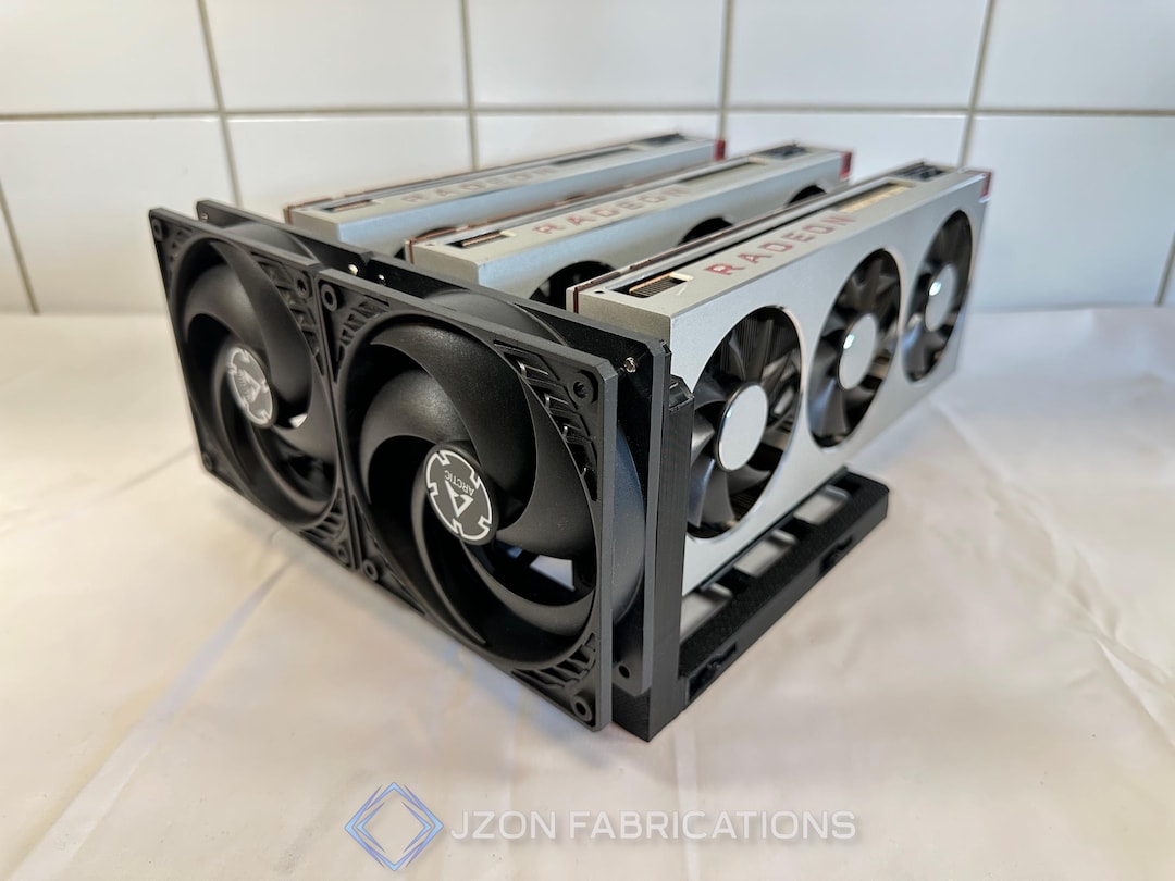 Triple-gpu Open-air Stand With Dual 120mm Fan Mounts - Modular Mining ...