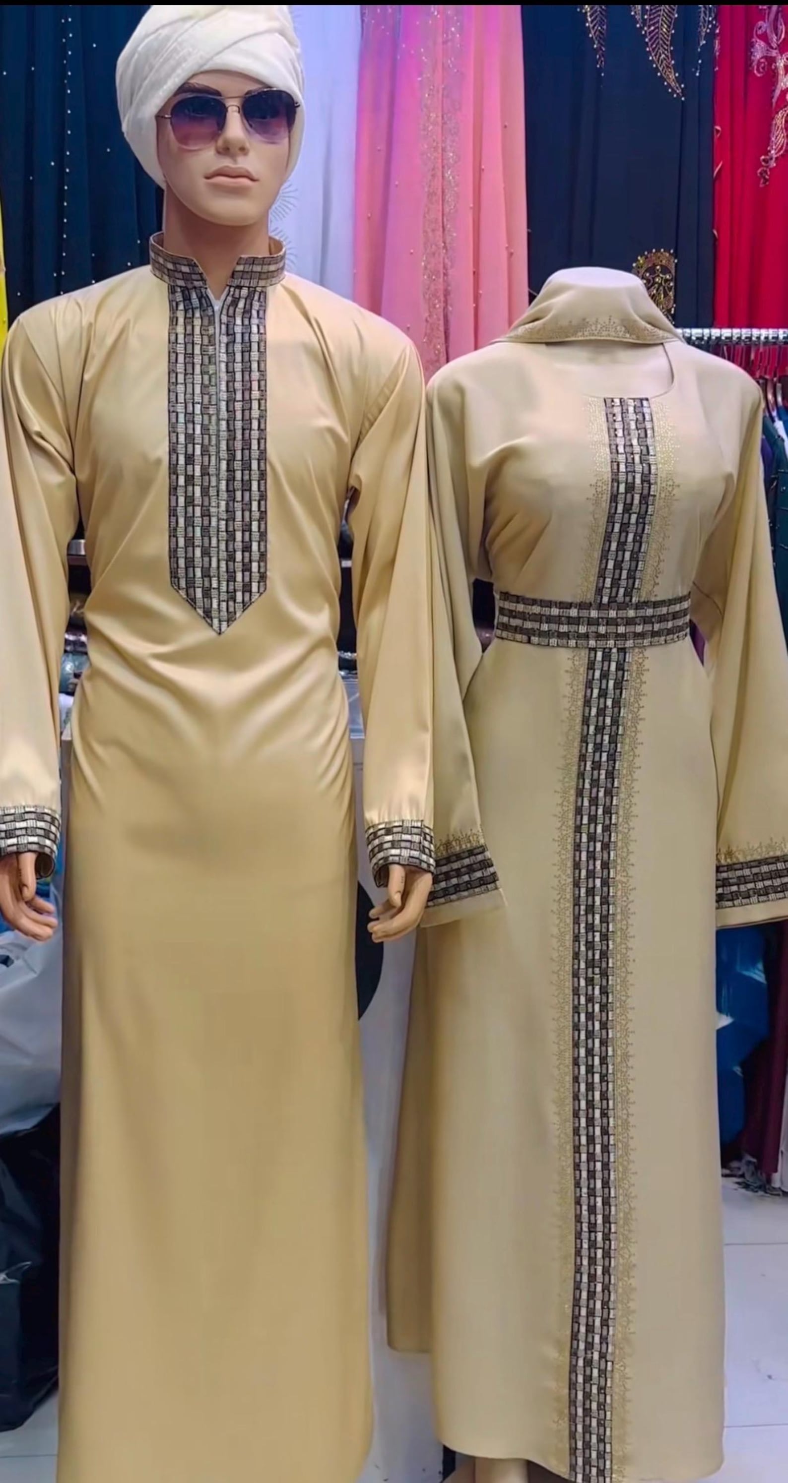 Matching Couple Abaya & Thobe Set for Eid | His and Hers Islamic Outfit ...
