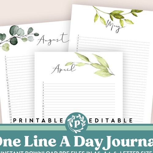 Perpetual Calendar One Thing A Day Printable Insert One Line - Etsy
