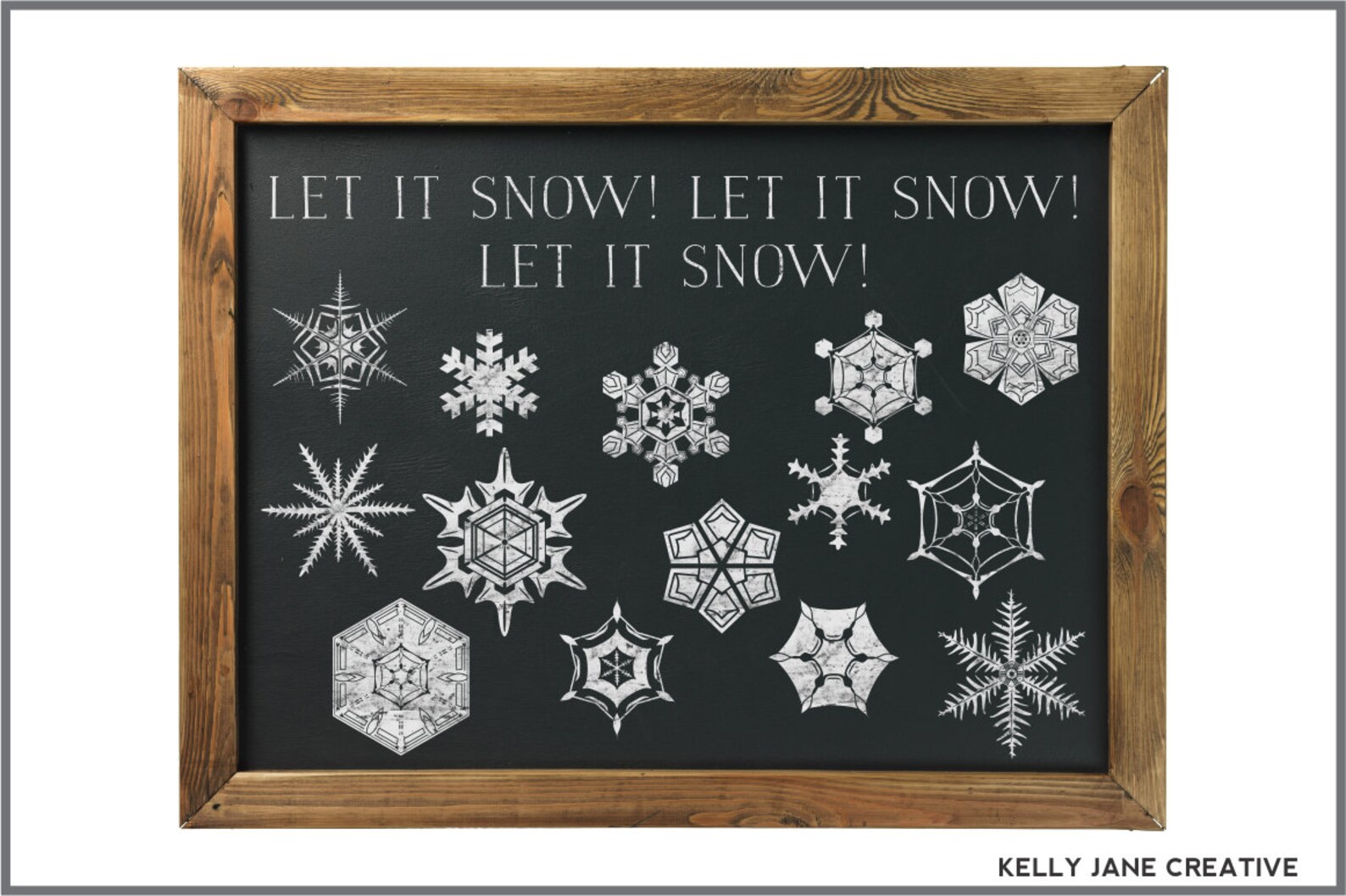 Chalkboard Snowflake Clipart Instant Download Includes PNG | Etsy