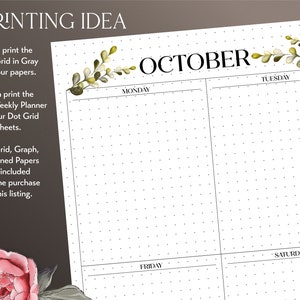 Editable Weekly Planner Printable | Undated Botanical Agenda or Journal ...