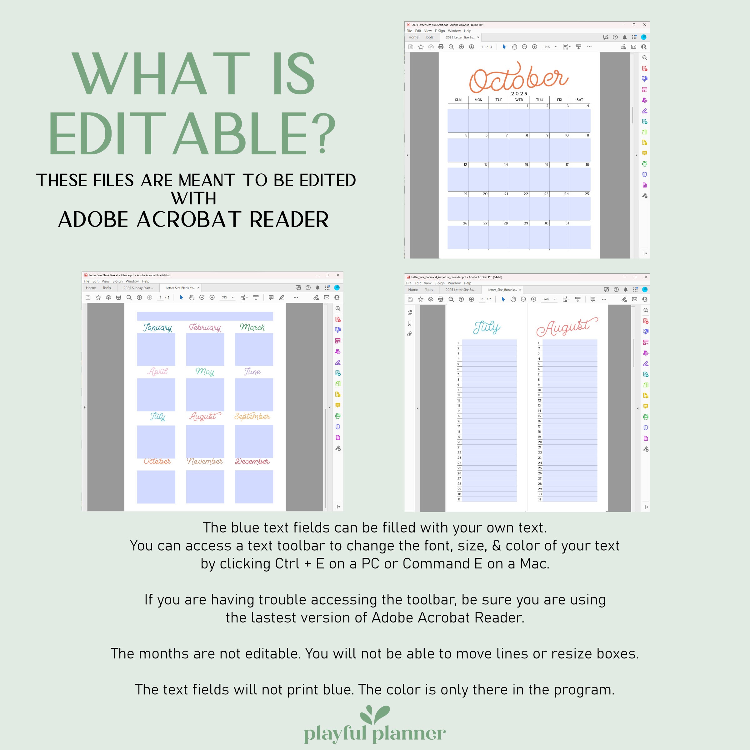 2026-2027 Printable Calendar Bundle: Editable Monthly & Perpetual ...