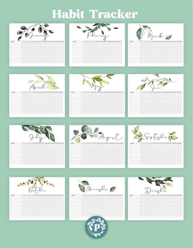 Printable Daily Habit Tracker Bundle Includes 12 Designs 1 | Etsy