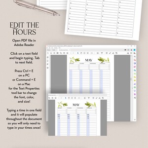 Botanical Planner Printable Bundle: Daily, Weekly, Monthly (editable ...