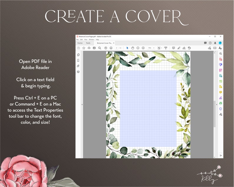 Printable Planner Cover Page Insert Editable PDF Files in A5 - Etsy