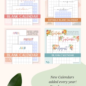 2025 Printable Calendar Bundle With Lifetime Updates | Portrait and ...