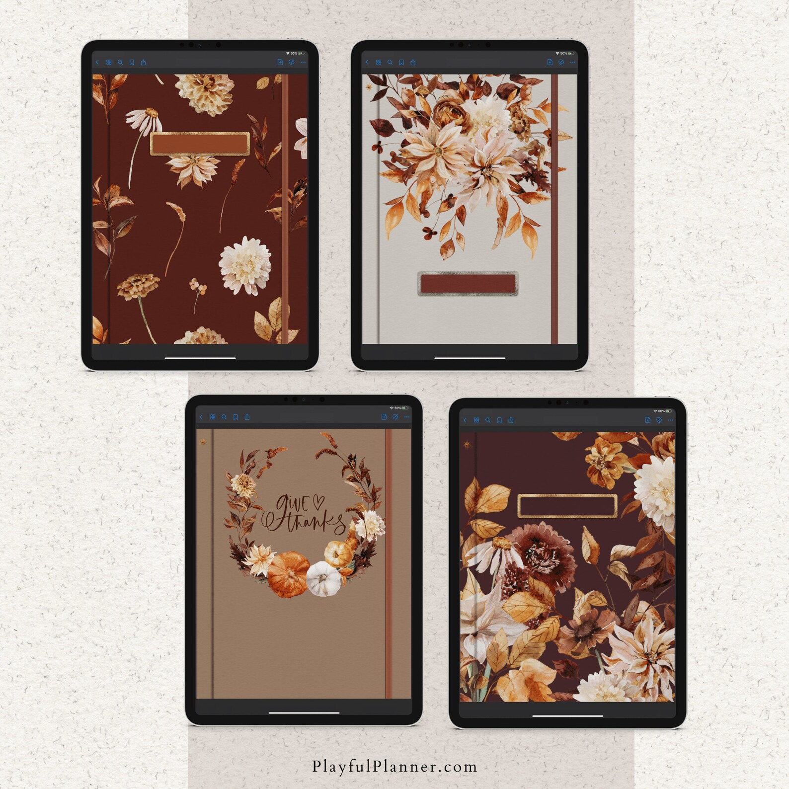 8 Autumn Covers for Digital Planners Notebooks or Journals - Etsy