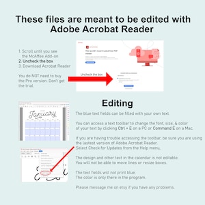 2025 2026 Calendar Bundle | Printable Editable Portrait Monthly ...
