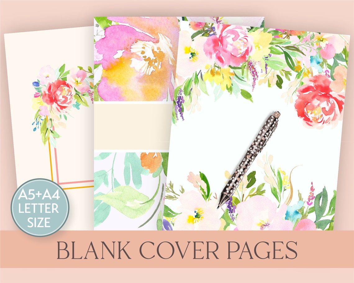Printable Planner Cover Page Insert Editable PDF Files in A5 | Etsy