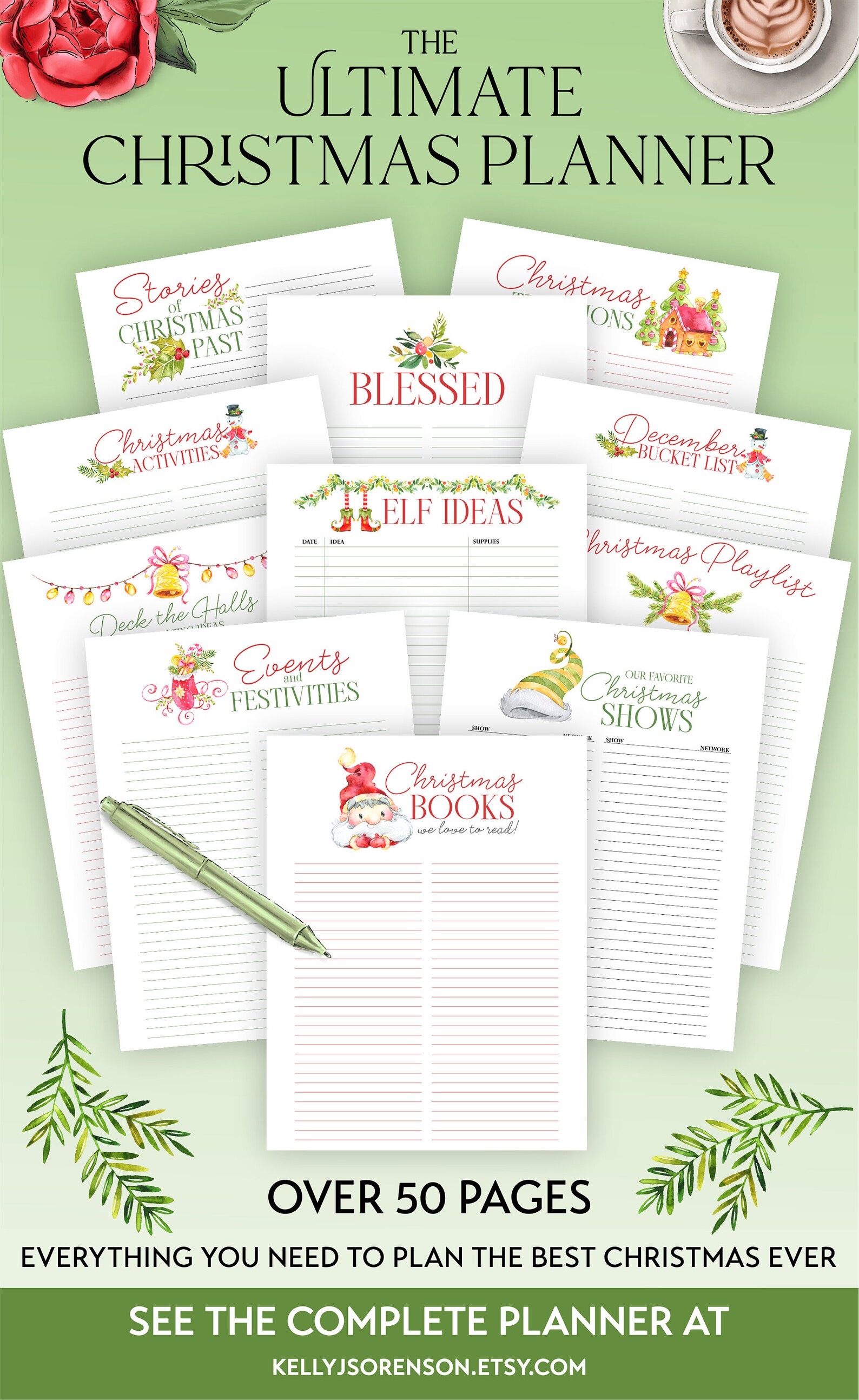 Christmas Planner Printable A5 A4 & Letter Size Includes Gift - Etsy