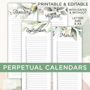 Printable 2025 2026 Landscape Editable Calendar With Perpetual Calendar ...