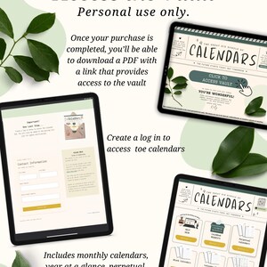 2025 Printable Calendar Bundle With Lifetime Updates | Portrait and ...