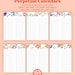Printable Perpetual Calendar Editable Text Fields Birthday List ...