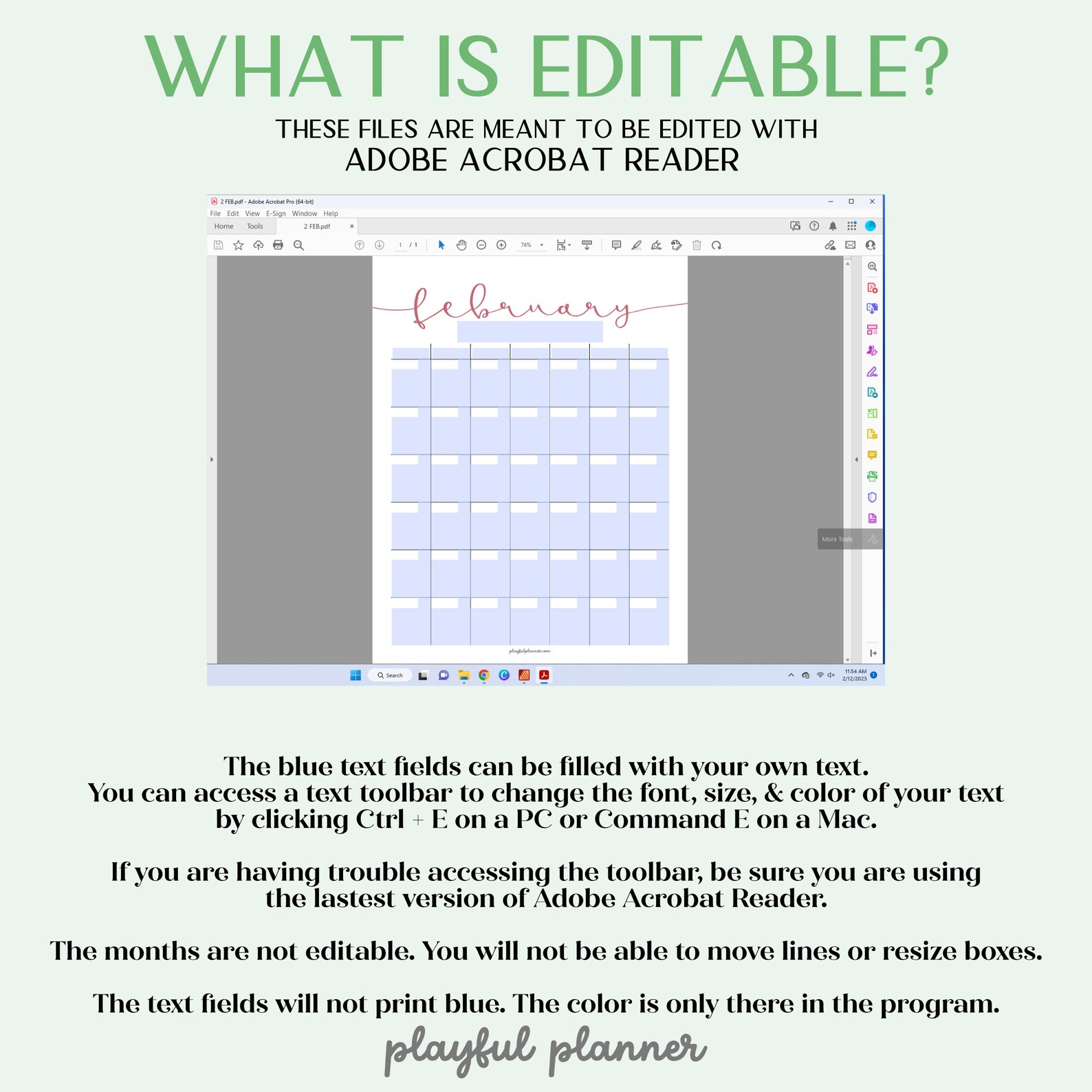 Undated Blank Monthly Calendar Editable Printable in Sizes - Etsy