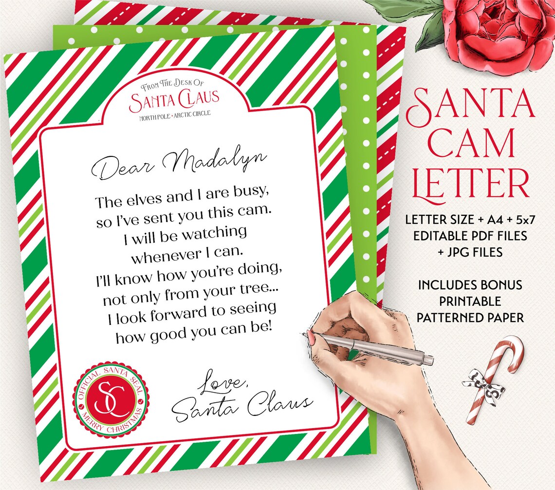 Editable Santa Cam Letter Printable PDF & JPG Files Use - Etsy