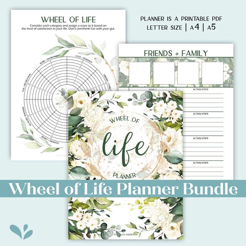Wheel of Life Printable Planner Self Care Journal in Sizes A5 - Etsy