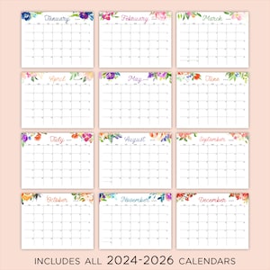 2025 2026 Printable Editable Calendar Bundle Includes Monthly Calendars ...