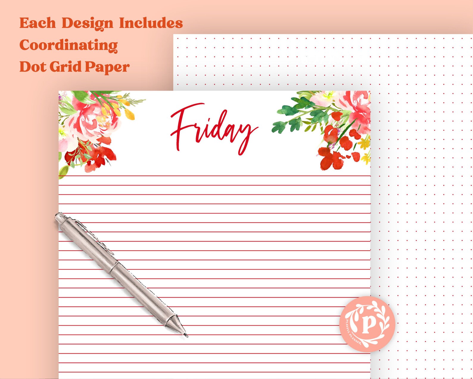 Printable Floral Daily Lined Journal Inserts Bundle Includes - Etsy