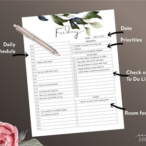 Botanical Daily Planner Bundle: Timed & Untimed, A4 A5 Letter (editable ...
