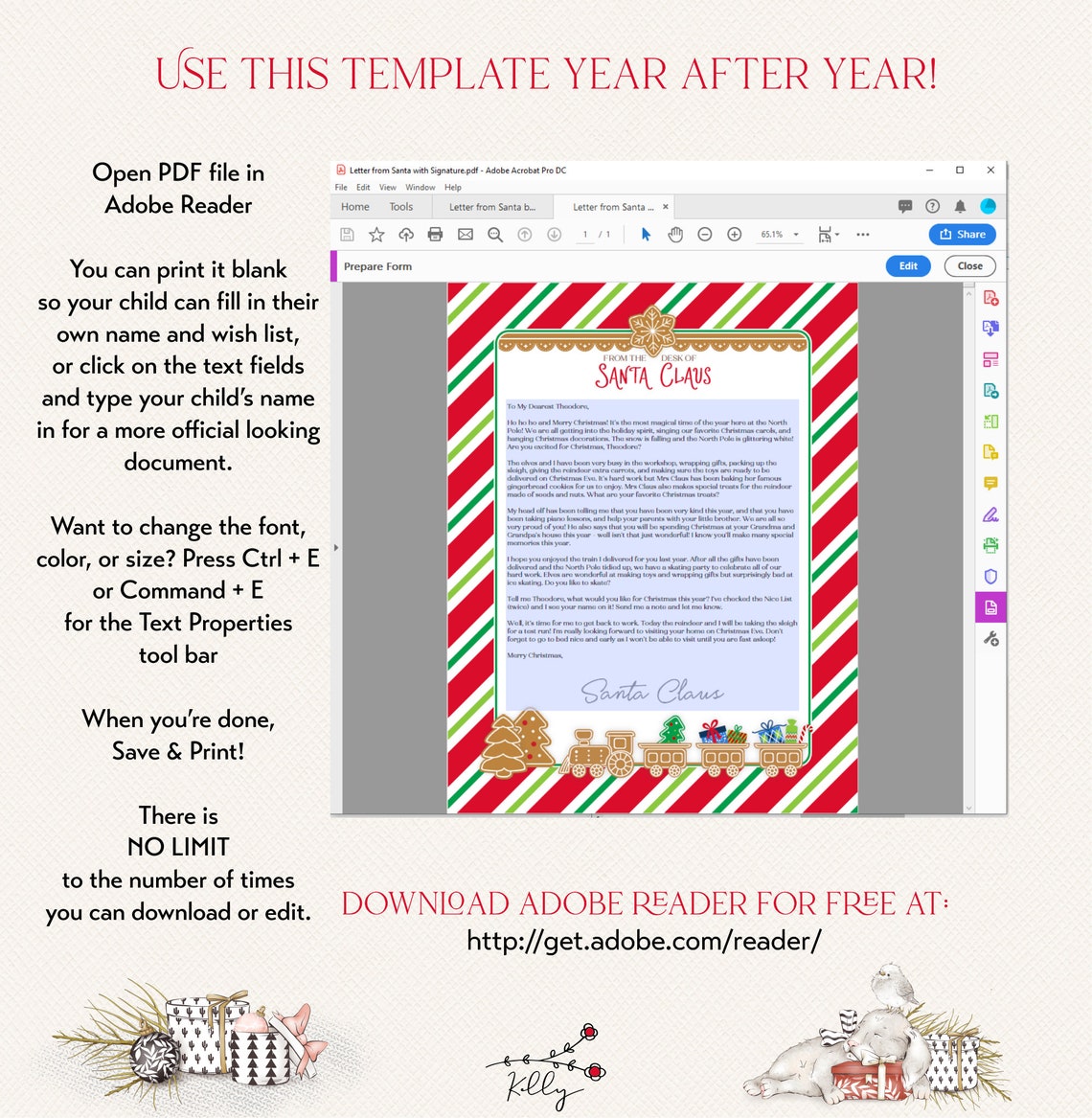 Editable Letter From Santa Claus PDF Printable on Santa's - Etsy