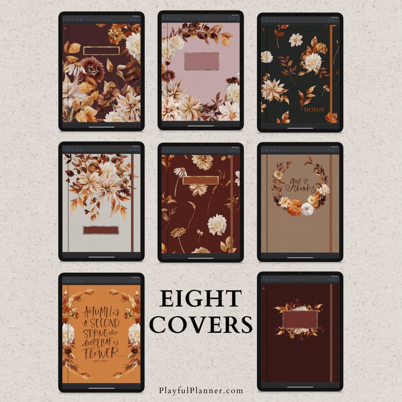 8 Autumn Covers for Digital Planners Notebooks or Journals - Etsy