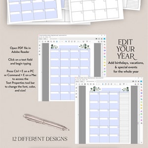 Botanical Planner Printable Bundle: Daily, Weekly, Monthly (editable ...