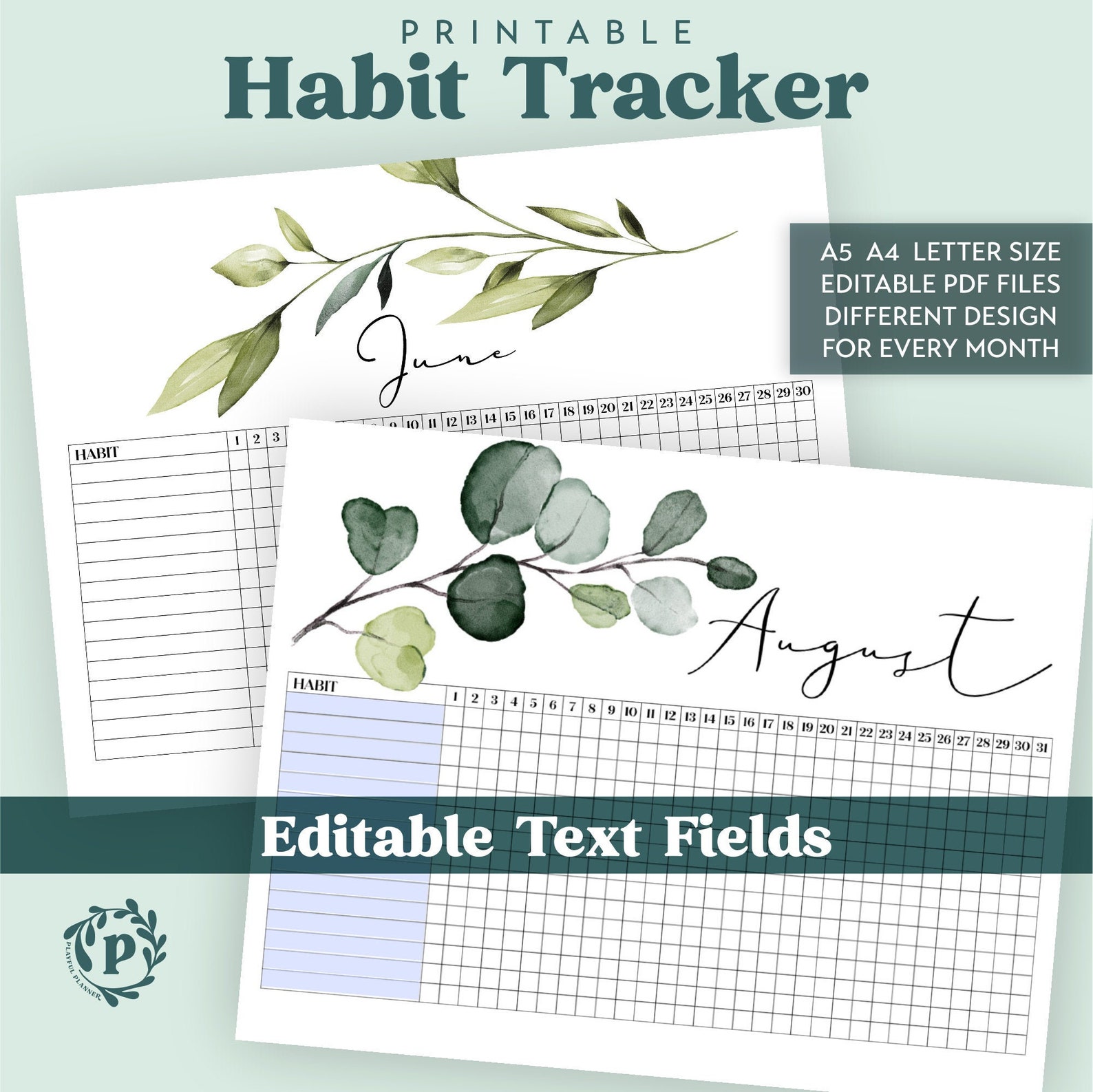 Printable Daily Habit Tracker Bundle Includes 12 Designs 1 | Etsy