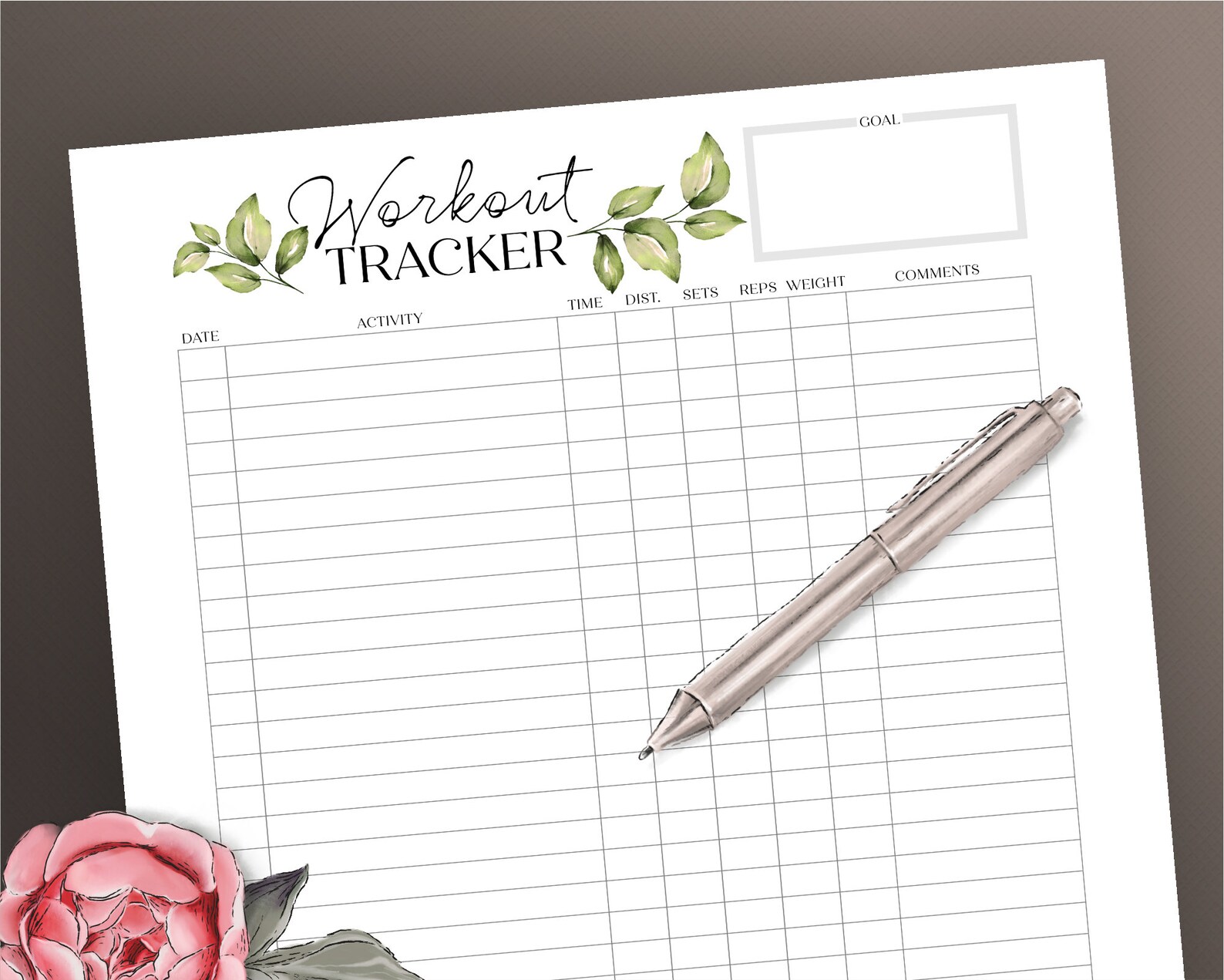 Workout Tracker Printable Insert Includes in Sizes A5 A4 & | Etsy