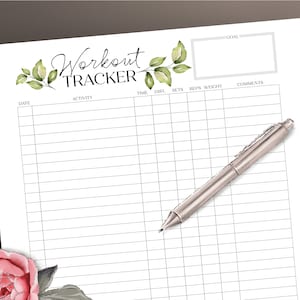 Workout Tracker Printable Insert Includes in Sizes A5 A4 & - Etsy