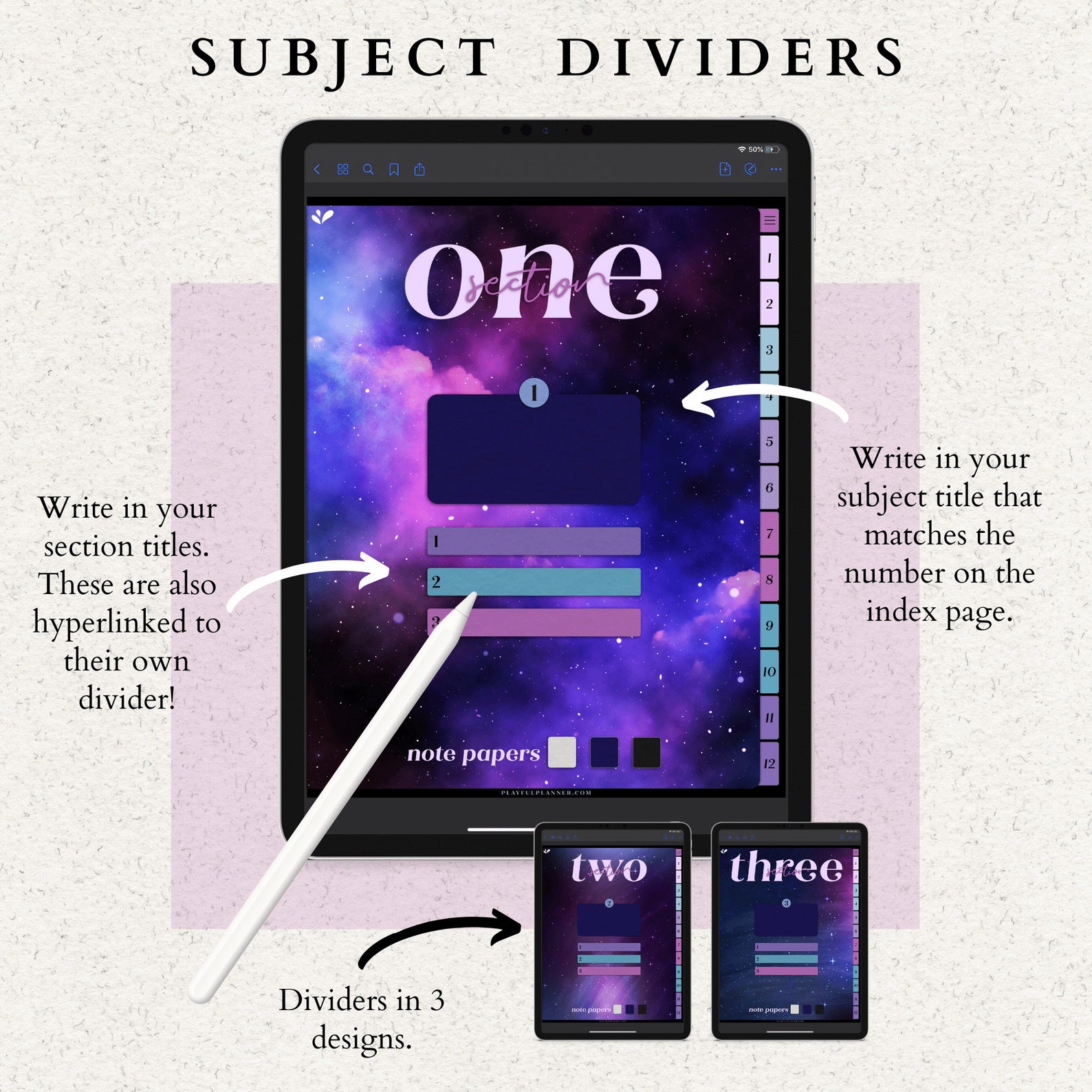 12 Subject Digital Notebook With Hyperlinked Tabs 14 Note - Etsy Canada