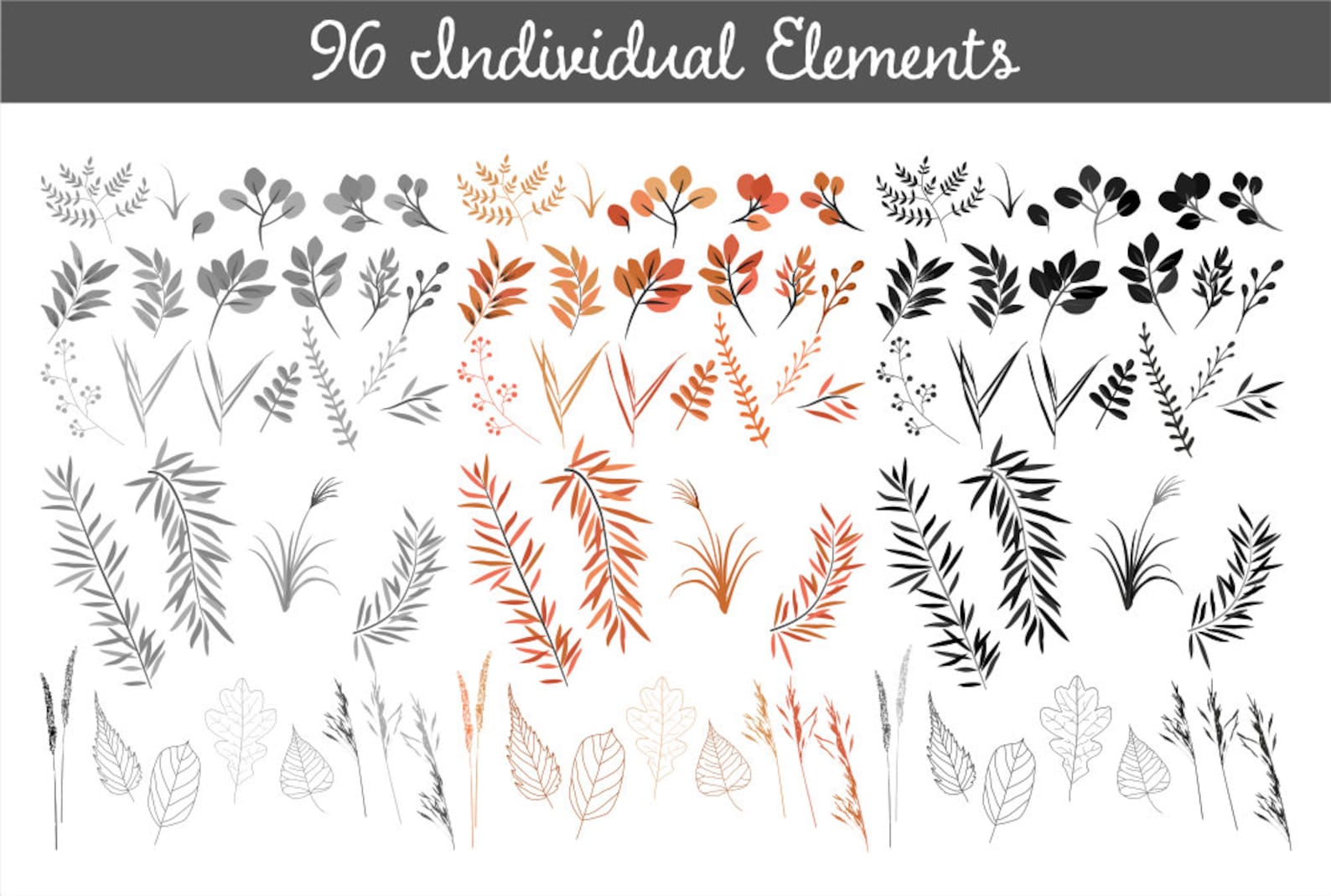 Halloween Leaf Clip Art Fall Wreath Vector Foliage - Etsy