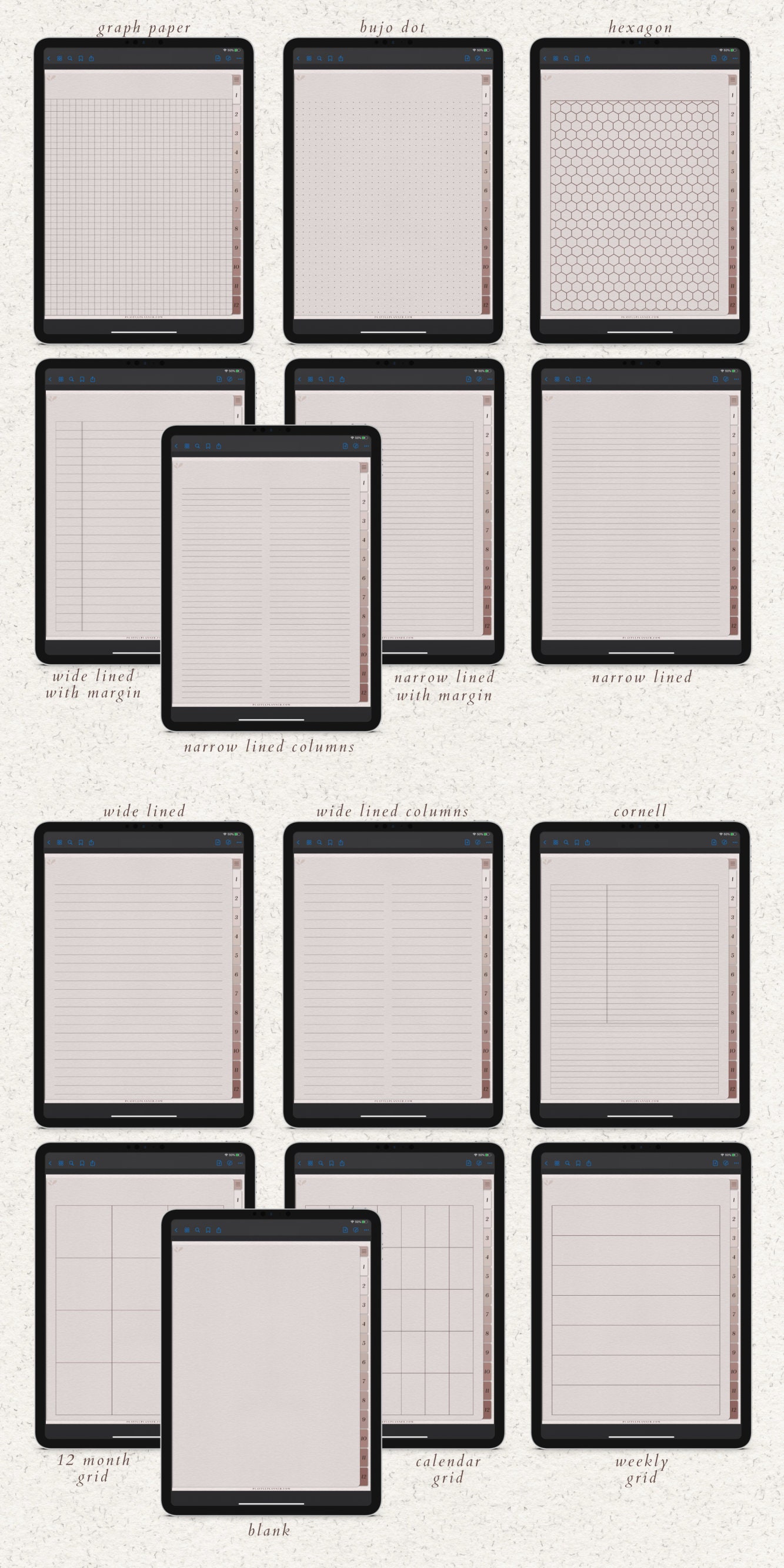 12 Subject Digital Notebook with Hyperlinked Tabs 14 Note | Etsy