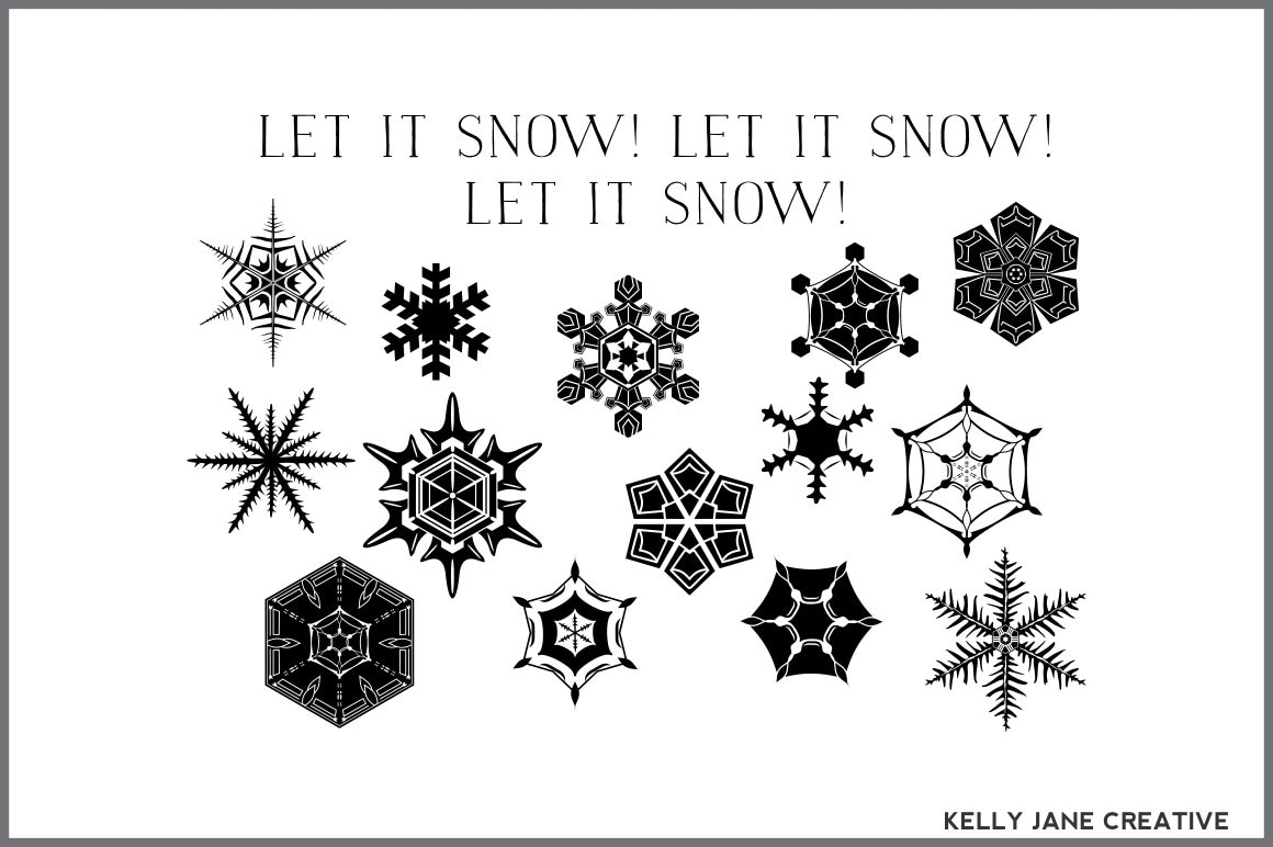 Chalkboard Snowflake Clipart Instant Download Includes PNG | Etsy