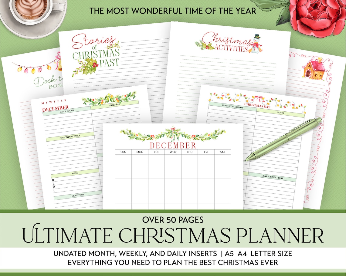 Christmas Planner Printable A5 A4 & Letter Size Includes Gift | Etsy