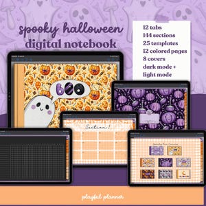 Spooky Halloween Digital Notebook Landscape With 12 Subjects and 144 ...