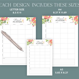 Printable Meal Planner & Grocery List Bundle | Editable PDF | Menu ...