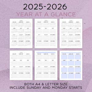 2025 2026 Printable Editable Calendar Bundle Landscape Monthly ...