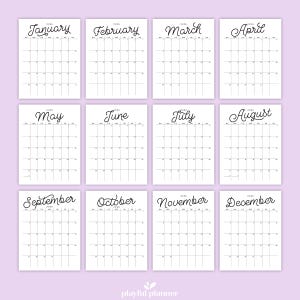 2025 2026 Calendar Bundle Printable Editable Portrait Monthly, Year at ...