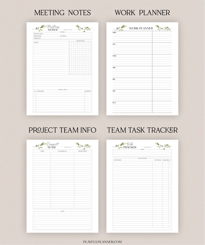 Project & Work at Home Planner Printable Productivity | Etsy