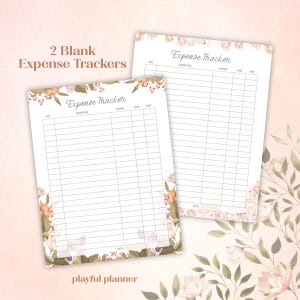 Printable Expenses Tracker Fillable PDF Expense Worksheet Each Month ...