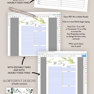 Botanical Planner Printable Bundle: Daily, Weekly, Monthly (editable ...