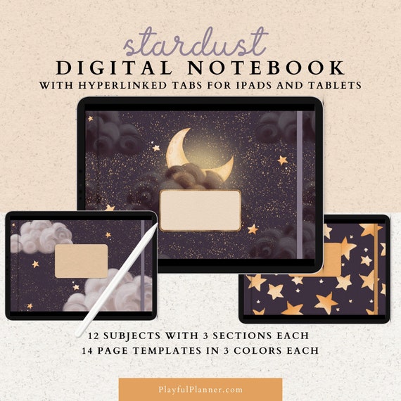 12 Subject Landscape Digital Notebook With Hyperlinked Tabs | Etsy