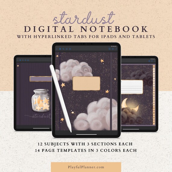 12 Subject Digital Notebook With Hyperlinked Tabs 14 Note - Etsy