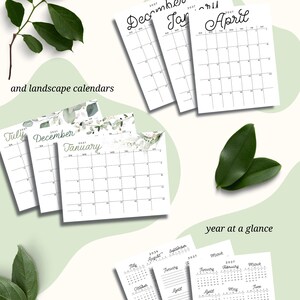 2025 Printable Calendar Bundle With Lifetime Updates Portrait and ...