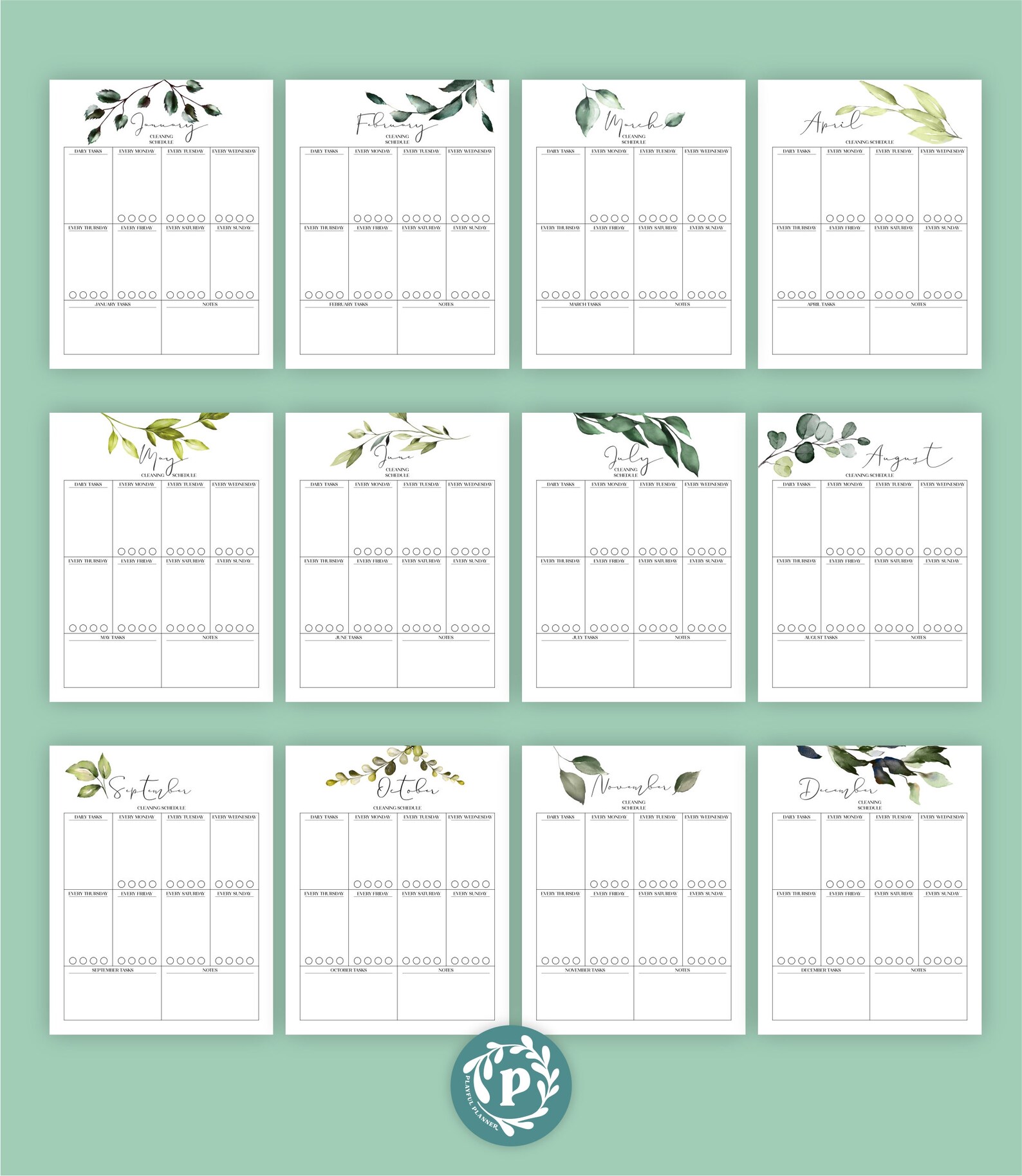 Printable Editable Cleaning Schedule Planner Housekeeping - Etsy