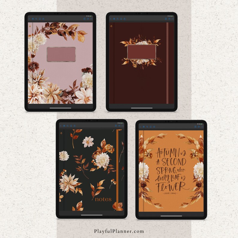 8 Autumn Covers for Digital Planners Notebooks or Journals - Etsy