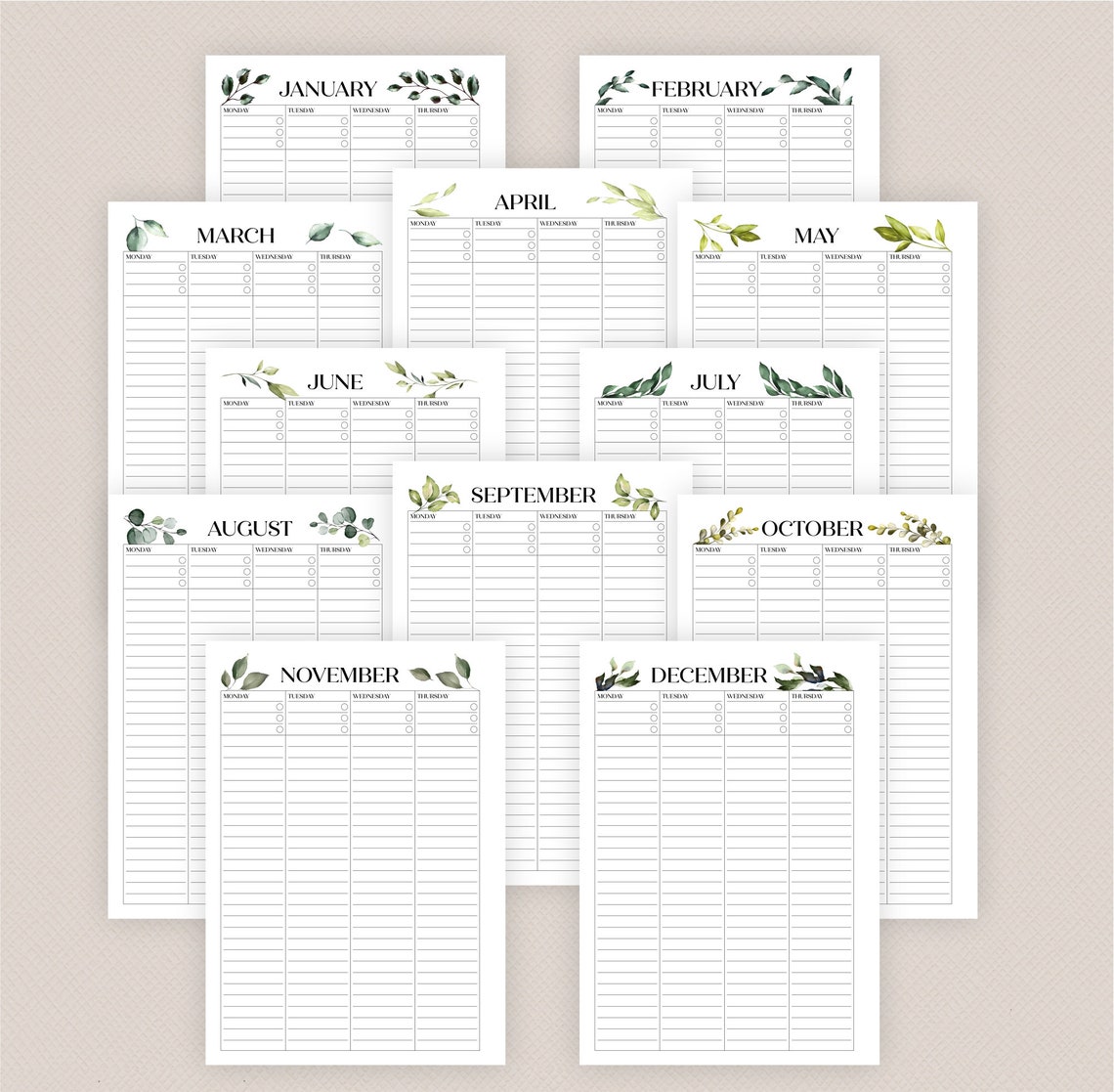 Editable Vertical Weekly Planner Printable Vertical Layout | Etsy