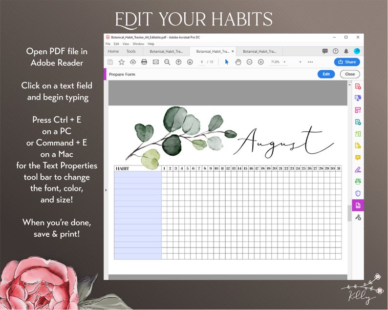Printable Daily Habit Tracker Bundle includes 12 Designs 1 | Etsy