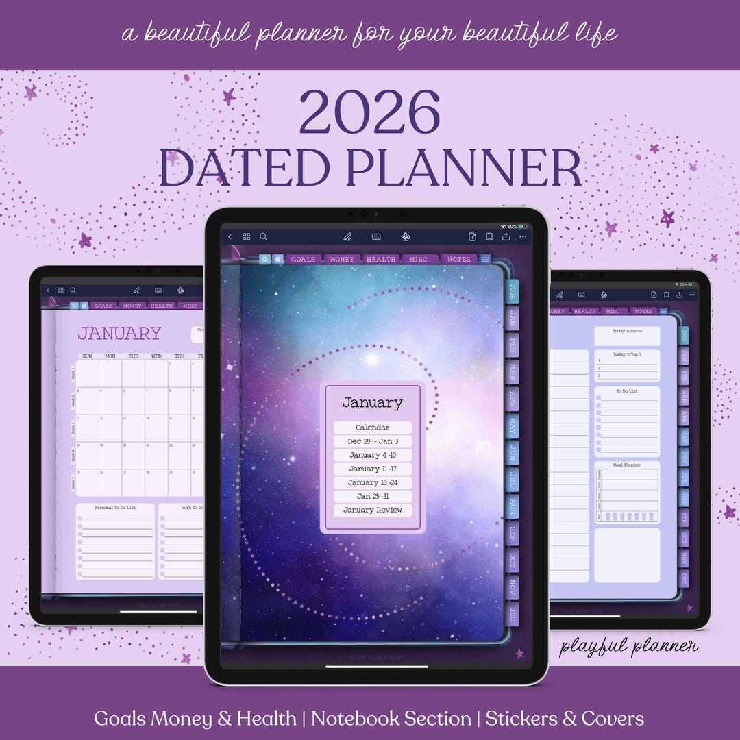 2026 Digital Planner Dated Hyperlinked PDF Daily, Weekly, Monthly ...