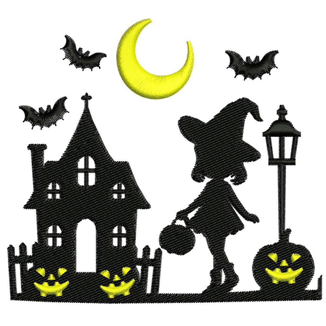 Halloween Haunted House Embroidery Desingns - Etsy